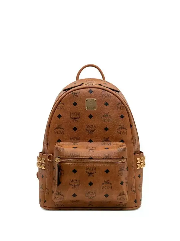 Mcm Stark Studded-detail Backpack - Brown