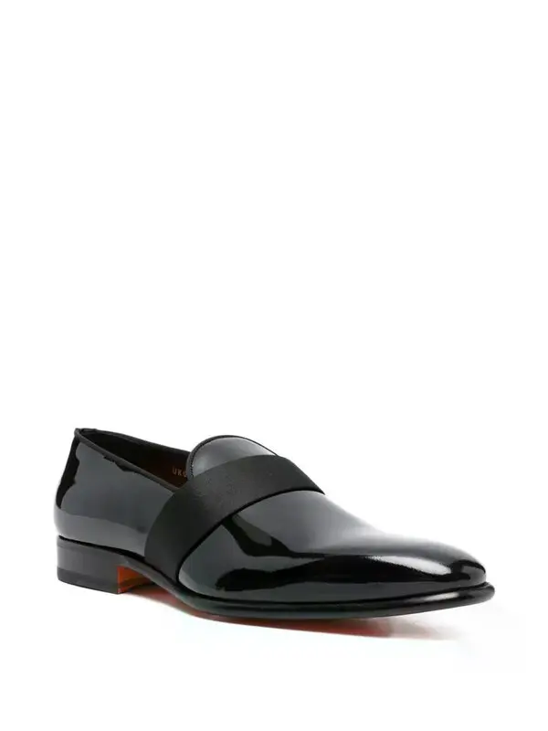 Santoni Leather Strap Loafers