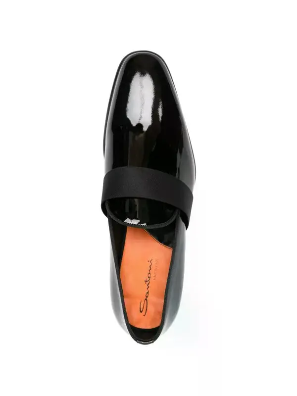 Santoni Leather Strap Loafers