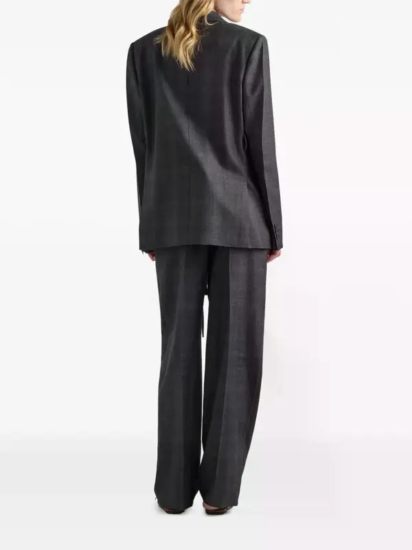 Prada Double-breasted Checked Wool Jacket