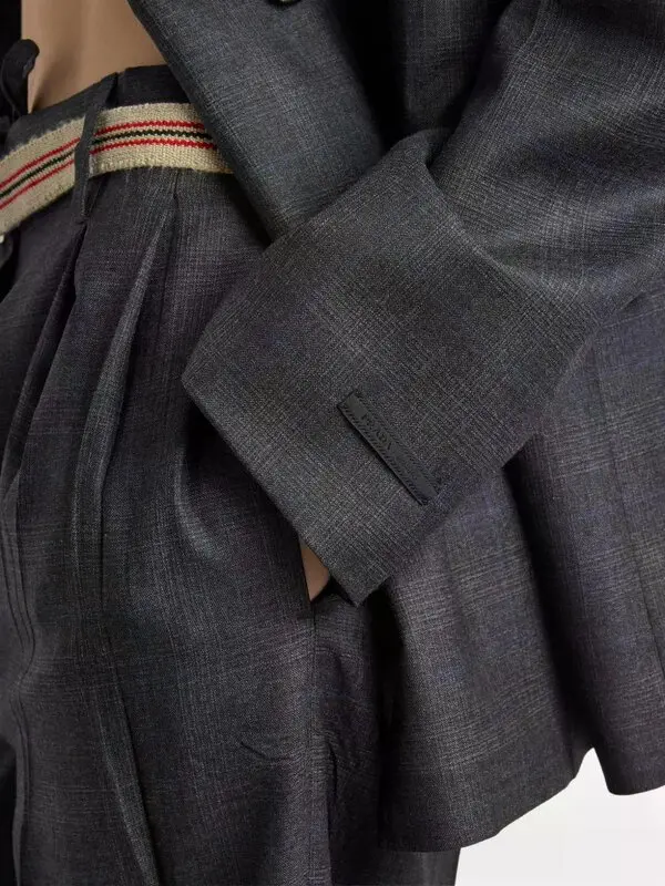 Prada Double-breasted Checked Wool Jacket