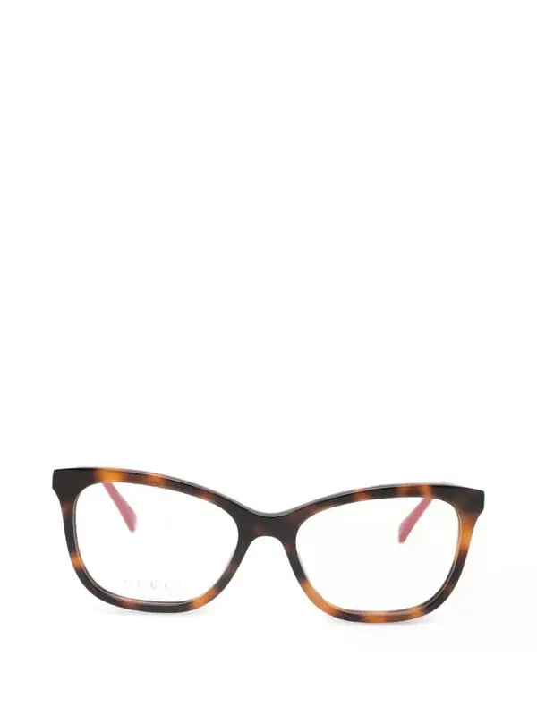 Gucci Square Logo Glasses - Brown