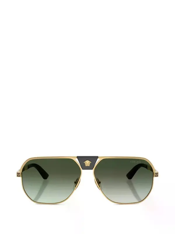 Versace Medusa Head Aviator Sunglasses - Gold