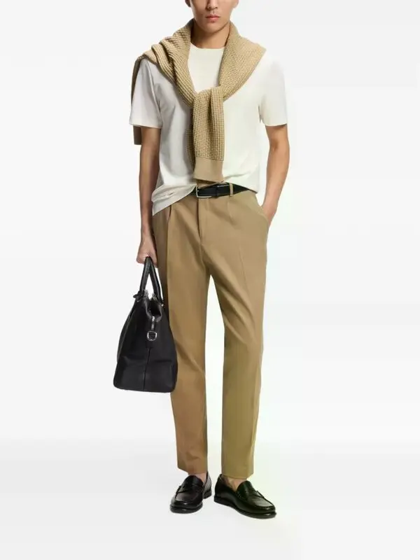 BOSS Bubble-structure T-shirt In Cotton - Neutrals