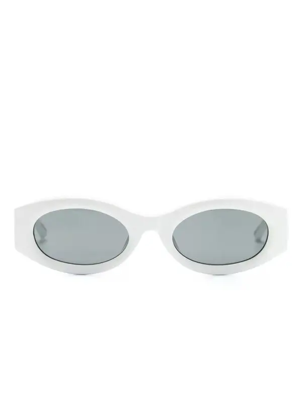 Linda Farrow Berta Oval Sunglasses - White
