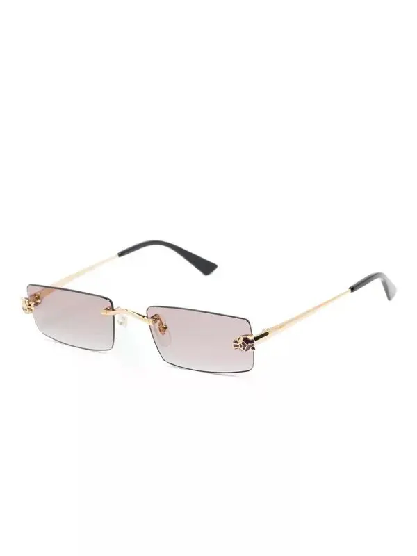 CARTIER Panther Rectangle-frame Sunglasses