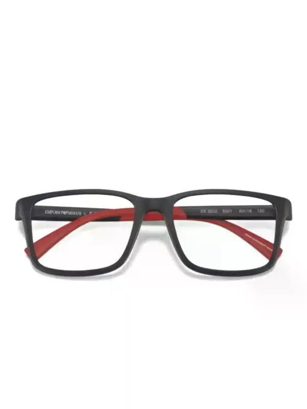 Emporio Armani Rectangle-frame Glasses - Black