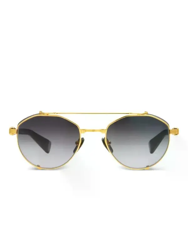 Balmain Round-frame Sunglasses - Gold
