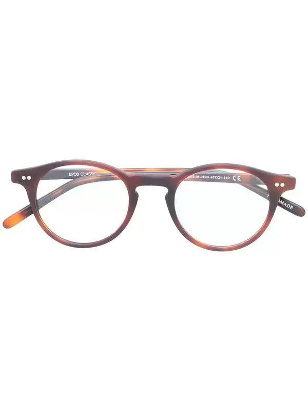 EPOS Acetate Round Frame Eyeglasses - Brown
