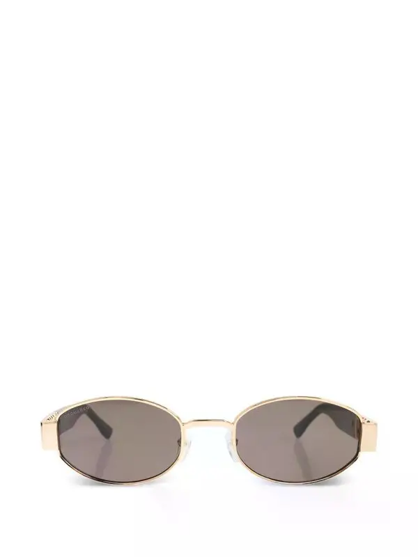 Dsquared2 Logo Oval-frame Sunglasses - Gold