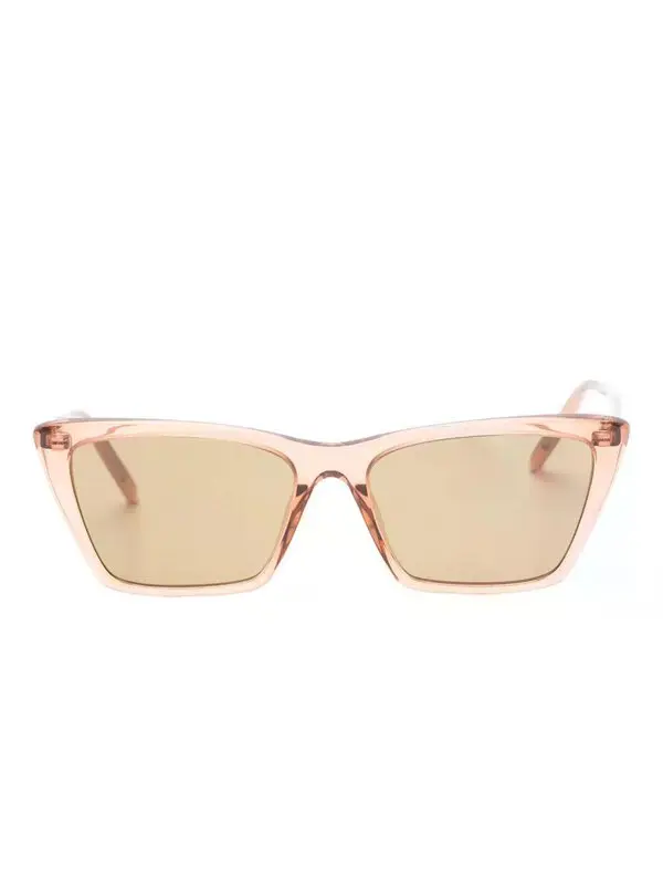 Saint Laurent Geometric-frame Sunglasses - Brown