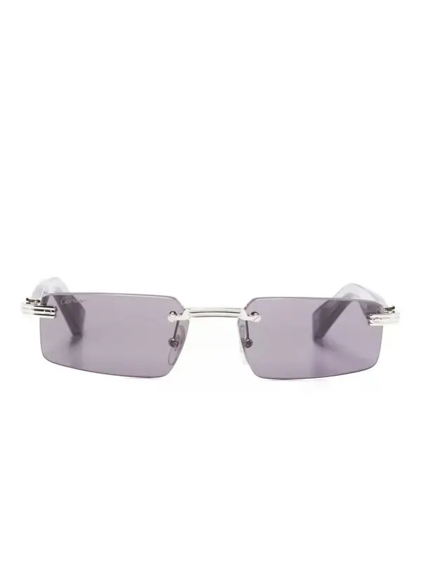 CARTIER Rectangle-frame Sunglasses - Grey