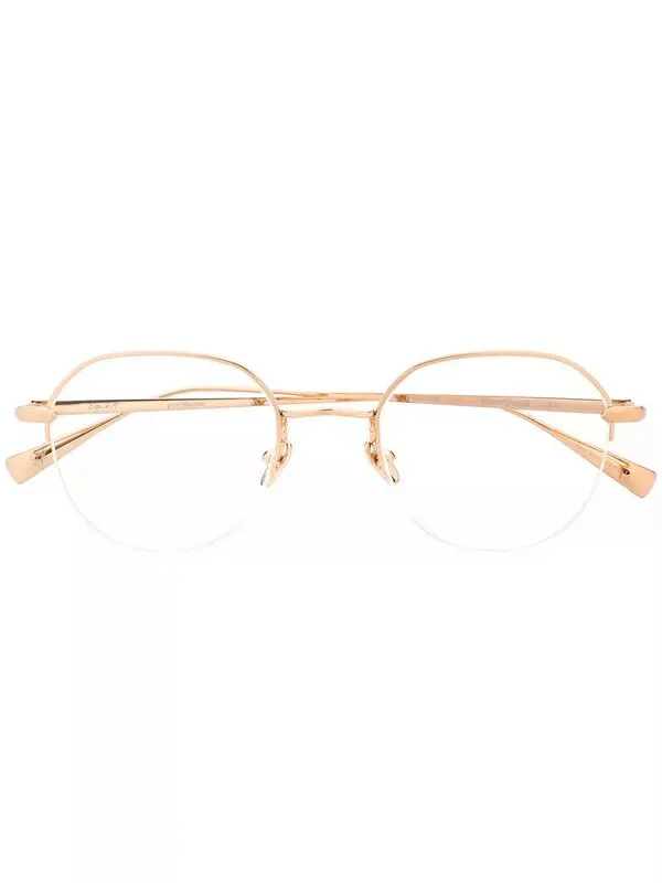 EQUE.M Water Drop Round Frame Glasses - Gold