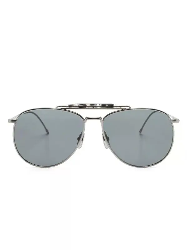 Thom Browne Double-bridge Pilot-frame Sunglasses - Grey