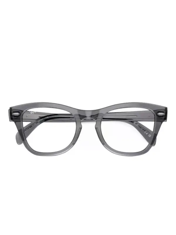 Ray-ban Logo-lettering Square Frame Glasses - Grey