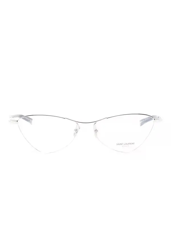 Saint Laurent Triangular Frame Glasses - Silver