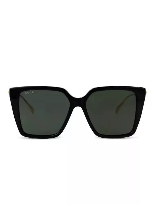 Gucci Pearl-embellished Square-frame Sunglasses - Black
