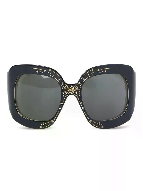 Gucci Firework-embellished Square Sunglasses - Black