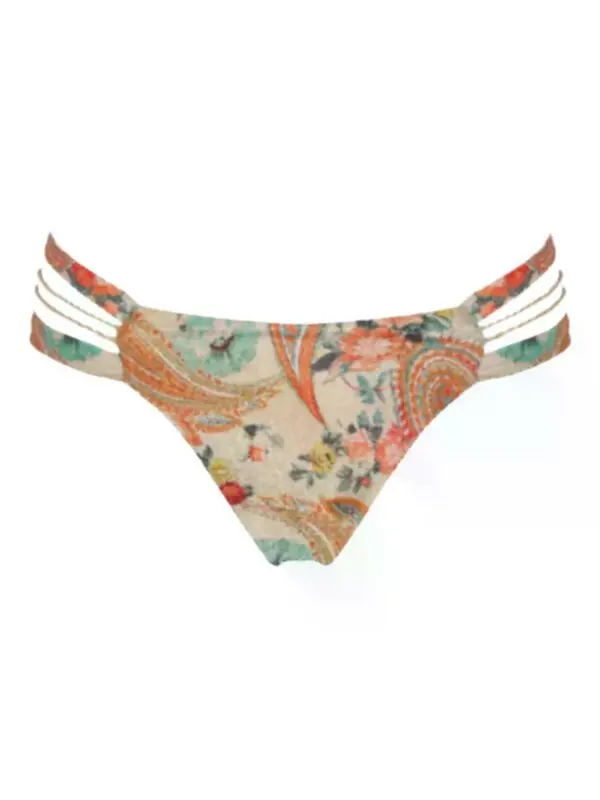 DEL MAAR Nuti Floral-print Bikini Bottom - Neutrals