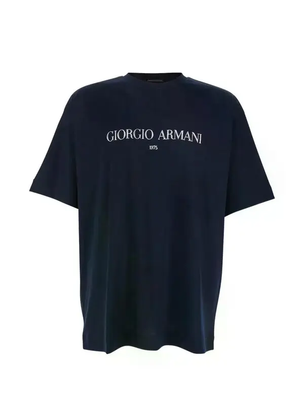 Giorgio Armani Cotton Interlock-jersey T-shirt - Blue