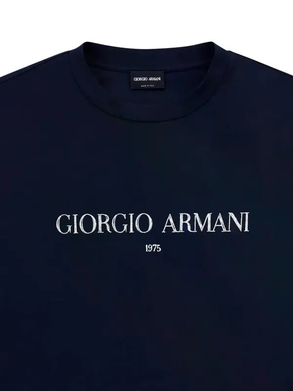 Giorgio Armani Cotton Interlock-jersey T-shirt - Blue