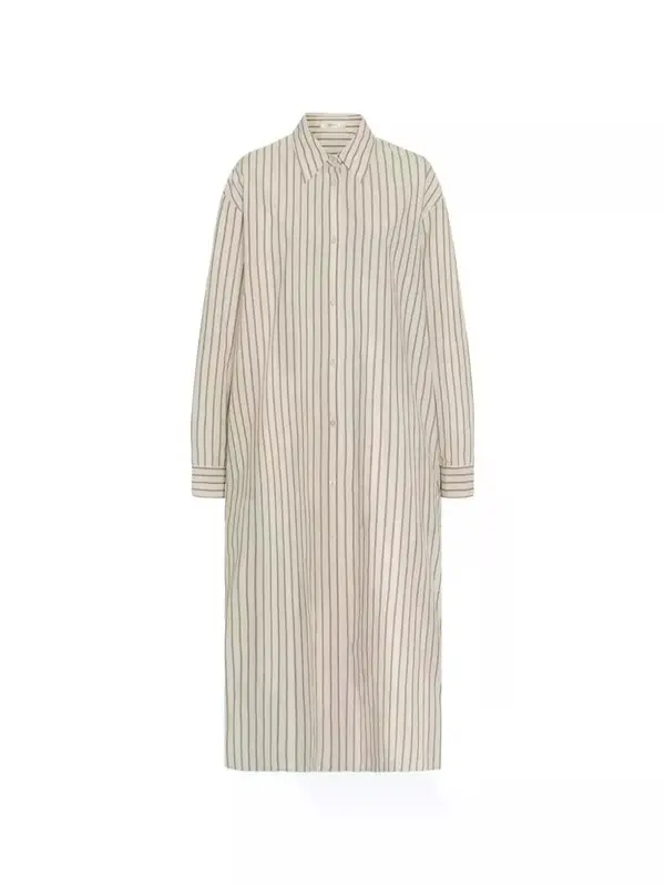 THE ROW Chihiro Striped Shirt Dress - Neutrals