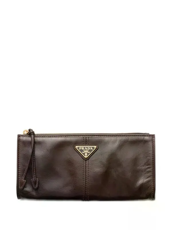 Prada Leather Pouch - Brown