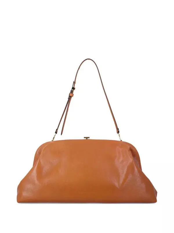 Alberta Ferretti Top-handle Leather Clutch - Brown
