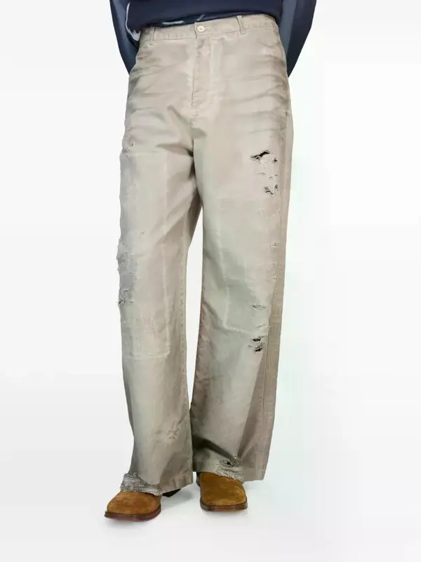 Acne Studios Mended Distressed Wide Leg Jeans