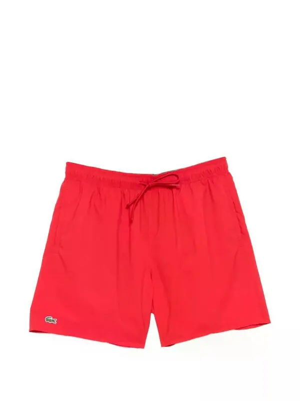 Lacoste Logo-patched Swim Shorts - Red
