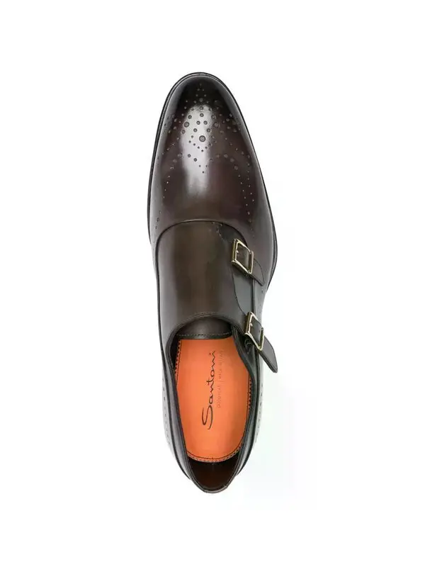 Santoni Double-buckle Monk Shoes - Brown