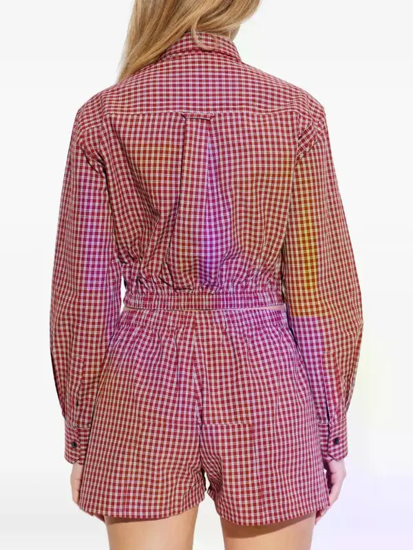 Vetements Checked Cropped Top - Red