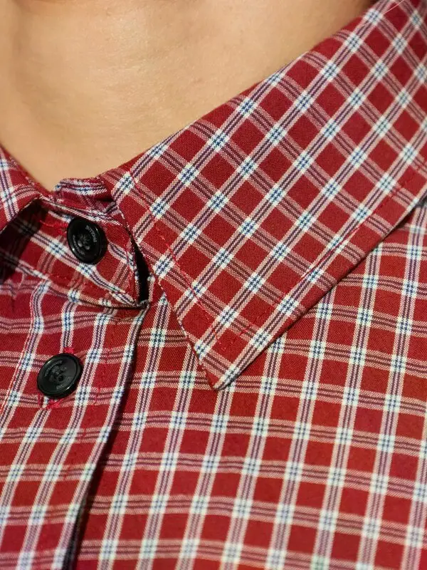 Vetements Checked Cropped Top - Red