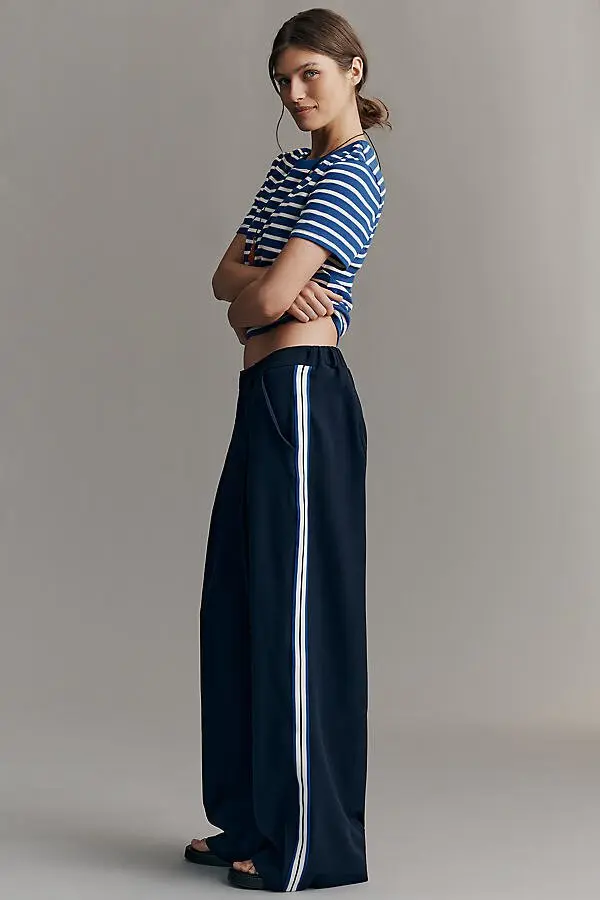 Maeve Avery Knit Track Pants - Navy