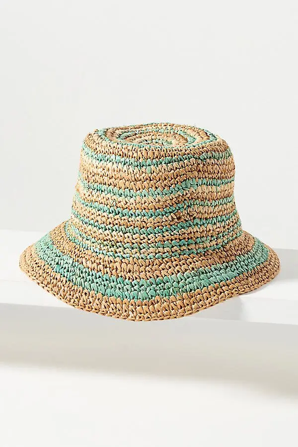 San Diego Hat Daisy Crochet Bucket Hat - Turquoise