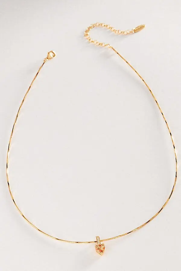 Anthropologie Short Crystal Pendant Necklace - Honey
