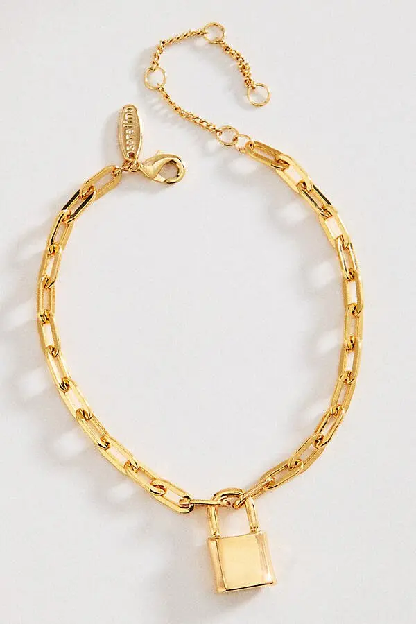 Anthropologie Locked Chain Bracelet - Gold