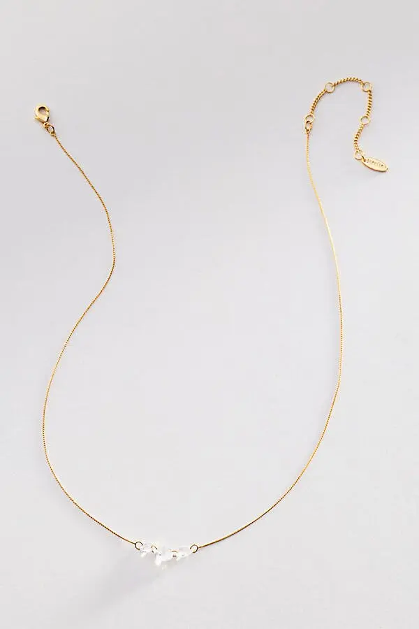 Anthropologie Crystal Interlude Necklace - Gold