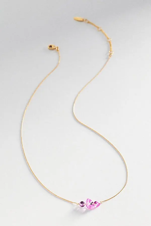 Anthropologie Crystal Necklace - Pink