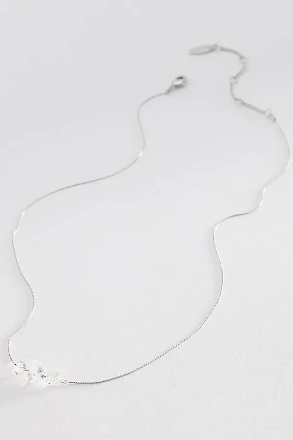 Anthropologie Crystal Interlude Necklace - Silver