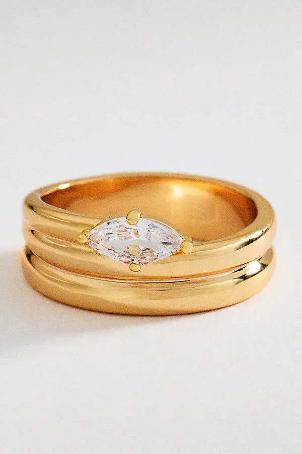 Anthropologie Suspended Crystal Ring