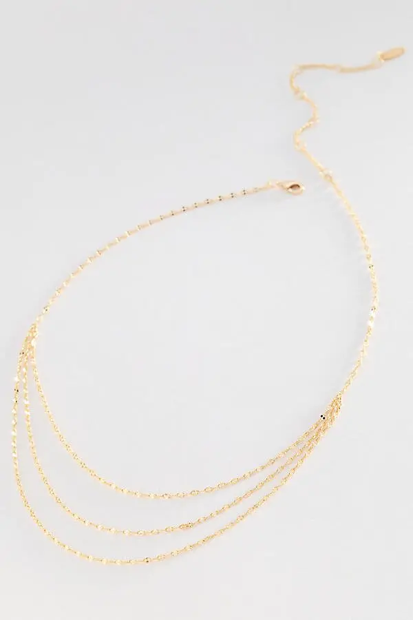 Anthropologie Layered Chain Necklace - Gold