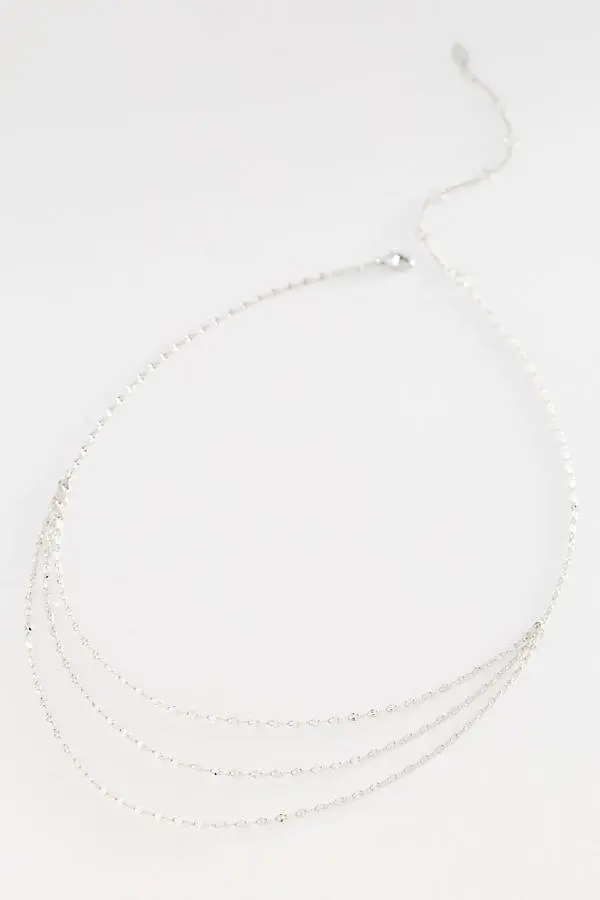Anthropologie Layered Chain Necklace - Silver