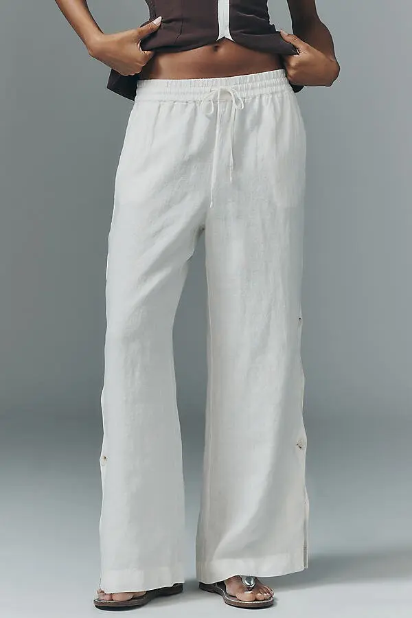 Maeve The Brooklin Wavy Linen Wide-leg Pants