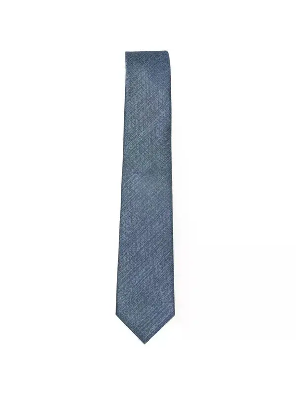Emporio Armani Textured Silk Neck Tie - Blue
