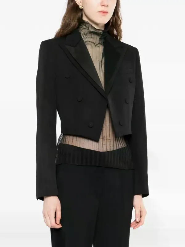 Alexander McQueen Double Lapel Cropped Jacket