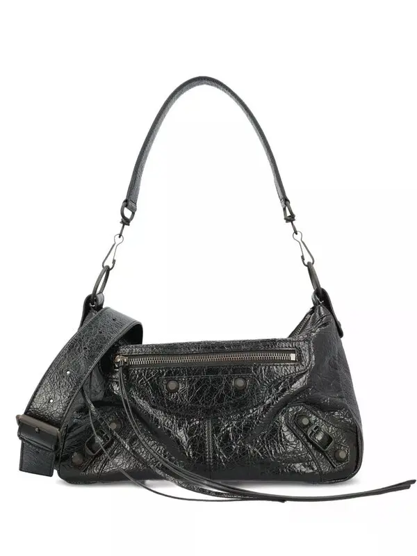 Balenciaga City Moto Shoulder Bag - Black