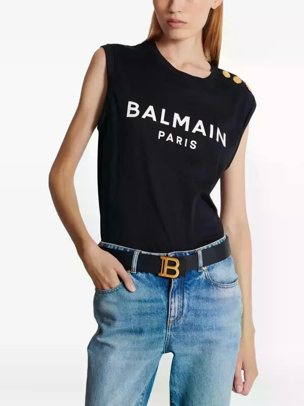 Balmain Leather B-buckle Belt