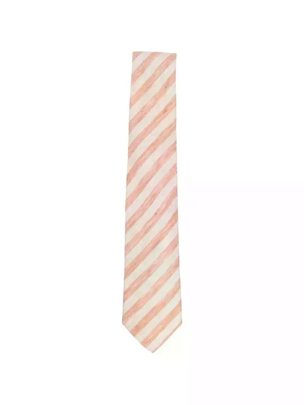 Tagliatore Striped Neck Tie - Orange