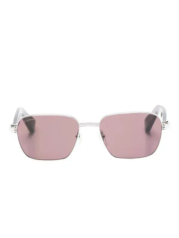 CARTIER Square Frame Sunglasses - Silver
